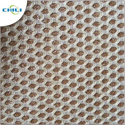 China Bags Furniture Glitter Pvc Vinyl Fabric Easy Cutting Convenient Cleaning for sale