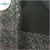 China Diamond Chunky Glitter Fabric Sheets Canvas Backing Anti Mildew Waterproof for sale