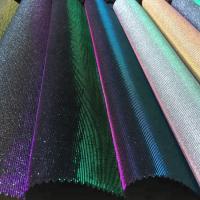 China Bedroom Decorative Glitter Leather Fabric PU PET Polyester Material for sale