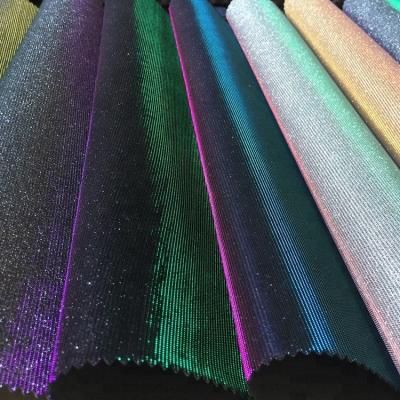 China Bedroom Decorative Glitter Leather Fabric PU PET Polyester Material for sale