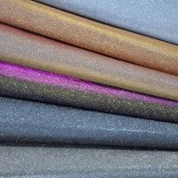 China Bedroom Decorative Glitter Leather Fabric PU PET Polyester Material for sale