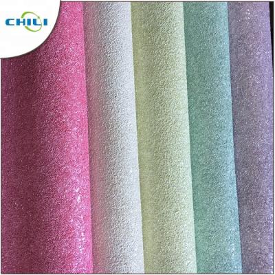 China Custom Silver Glitter Wallpaper 0.6mm Thickness 137cm Width Entertainment for sale