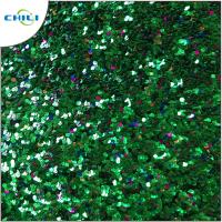 China Knitted Glitter Leatherette Fabric , Pink Glitter Fabric Lightweight Printable for sale