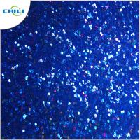 China Knitted Glitter Leatherette Fabric , Pink Glitter Fabric Lightweight Printable for sale