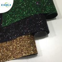 China Eco Friendly Glitter Leather Fabric Elastic Long Durability Orderless No Harmful for sale