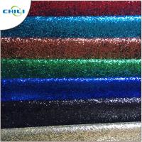 China Eco Friendly Glitter Leather Fabric Elastic Long Durability Orderless No Harmful for sale