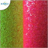 China Shinny Synthetic Glitter Faux Leather Red Green Color Non Woven Type Non Toxic for sale