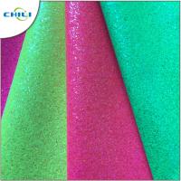 China Shinny Synthetic Glitter Faux Leather Red Green Color Non Woven Type Non Toxic for sale