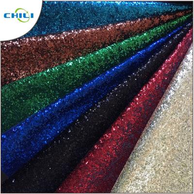 China Garment Glitter Leather Fabric Customized Color Size Elegant For Handbags for sale