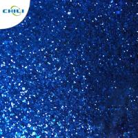 China Chunky Glitter Mesh Fabric , Silver Sequin Fabric Wallpaper Moisture Proof for sale