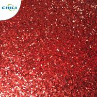 China Chunky Glitter Mesh Fabric , Silver Sequin Fabric Wallpaper Moisture Proof for sale