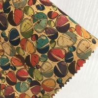 China high quality new colorful  printed Natural cork leather Fabric patterned with candy for sale