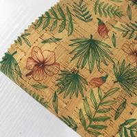 China high quality new colorful  printed Natural cork leather Fabric patterned with candy for sale