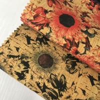 China high quality new colorful  printed Natural cork leather Fabric patterned with candy for sale