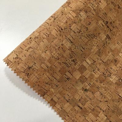 China 0.4-1.2MM Thickness Cork Leather Fabric Natrual Sound Insulating Dirt Repellent for sale