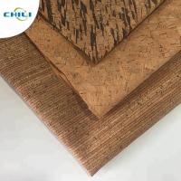 China Wooden Pu Pvc Leather Fabric , Etsy Cork Fabric Abrasion Resistant Easy Cleaning for sale