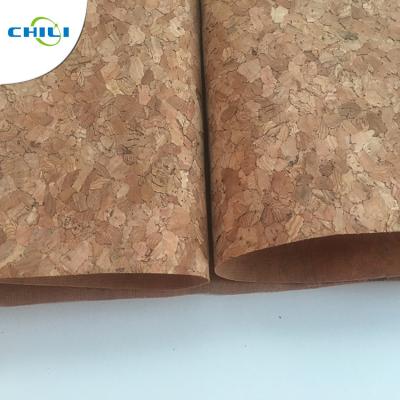 China 53'' Cork Leather Fabric Customized Color 0.4±0.05mm Thick For Shoes Application for sale