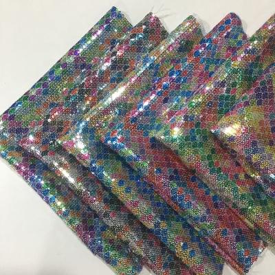 China Soft Knitted Glitter Sequin Fabric , Multi Color Sequin Fabric Spangle Printed for sale