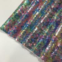 China Soft Knitted Glitter Sequin Fabric , Multi Color Sequin Fabric Spangle Printed for sale