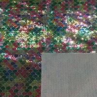 China Soft Knitted Glitter Sequin Fabric , Multi Color Sequin Fabric Spangle Printed for sale