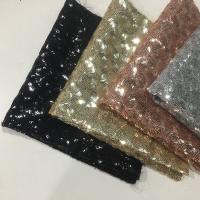 China Bulk Flocked Glitter Sequin Fabric Lightweight Breathable Knitted Hot Foil Stamping for sale