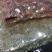 China Bulk Flocked Glitter Sequin Fabric Lightweight Breathable Knitted Hot Foil Stamping for sale
