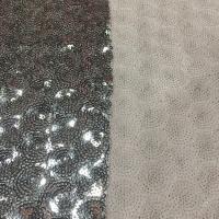 China Bulk Flocked Glitter Sequin Fabric Lightweight Breathable Knitted Hot Foil Stamping for sale
