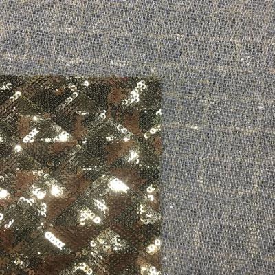 China Hot Foil Stamping Double Sided Sequin Fabric Bulk Flocked Lightweight for sale