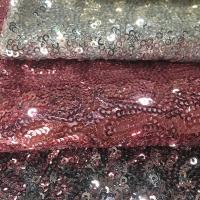 China Modern Silver Sequin Fabric , Sequin Lace Fabric Sparkly Mesh Garment Applied for sale