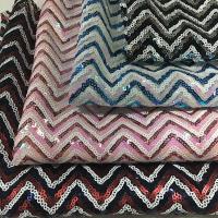 China Fluorescent Colorful Glitter Sequin Fabric SGS Certificaiton 100% Polyester for sale