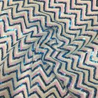 China Fluorescent Colorful Glitter Sequin Fabric SGS Certificaiton 100% Polyester for sale