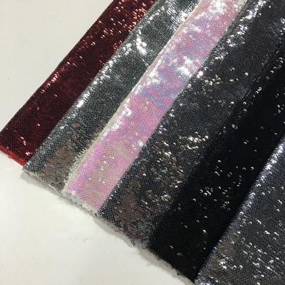 China OEM Reversible Sequin Fabric Woven  Non Toxic Material Embroidered Pattern for sale