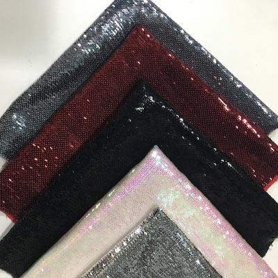 China 100% Polyester Multi Color Sequin Fabric , Sequin Pattern Fabric 220gsm Plaid Style for sale