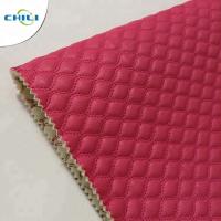 China Wholesale quilted Synthetic embroidered PU  shoe leather for sale