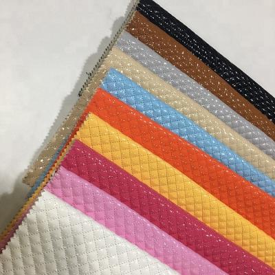 China Trade Assurance Hot Sale Shiny Pu Synthetic Embroidered quilted shoe leather for sale