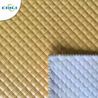 China Trade Assurance Hot Sale Shiny Pu Synthetic Embroidered quilted shoe leather for sale