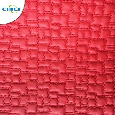 China Synthetic Leather Material  Embroidered Shoe leather for sale