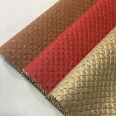 China high quality synthetic embroidered fabric Shoe leather for sale