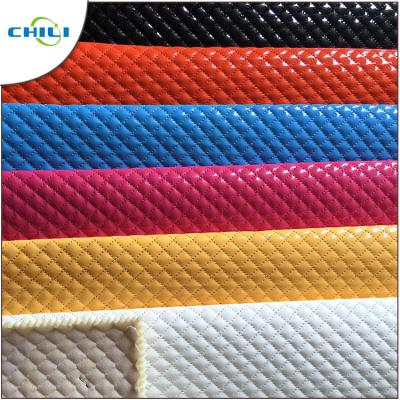 China PU Quilted Leather Fabric None Stretch Restaurant Seating Comfortable Touch Feel for sale