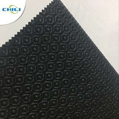 China Artificial Black Leather Fabric , Recycled Leather Fabric Vinyl Secondary Fabric for sale