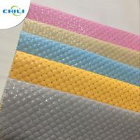 China Notebook Quilted Leather Fabric , Faux Quilt Fabric Customized Color for sale