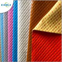 China Shine Quilted Leatherette Fabric , Vinyl Leather Fabric Floral Soft Pleated for sale