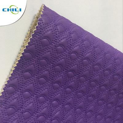 China Washable Quilted Leather Fabric , Quilted Leather Upholstery Diamond Tuck for sale