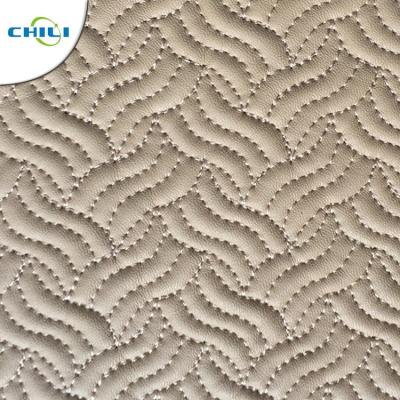 China PVC Diamond Quilted Leather Fabric Vinyl Upholstery Printed  Faux Snakeskin for sale