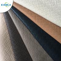 China PVC Diamond Quilted Leather Fabric Vinyl Upholstery Printed  Faux Snakeskin for sale