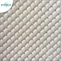 China Embossed Quilted Leather Fabric Snakeskin Elegant Easy Cleaning Thin Purple for sale