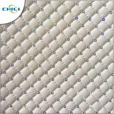 China Embossed Quilted Leather Fabric Snakeskin Elegant Easy Cleaning Thin Purple for sale