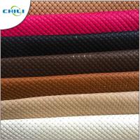 China Embossed Quilted Leather Fabric Snakeskin Elegant Easy Cleaning Thin Purple for sale