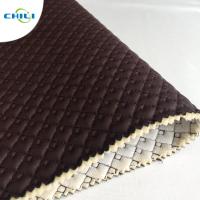 China Black Quilted Leather Fabric Environmental Friendly Furniture Upholstery for sale