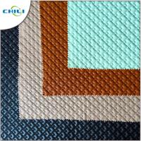 China Waterproof Leather Upholstery Fabric , Black Quilted Vinyl Fabric Artificial Synthetic for sale